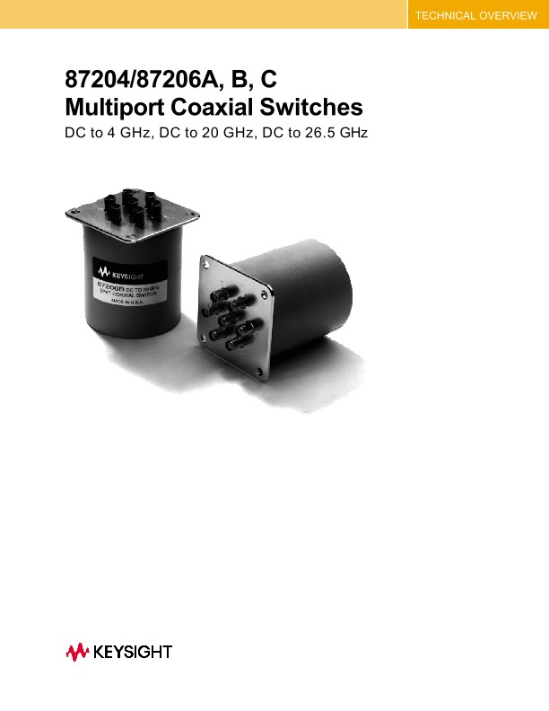 87204/87206A, B, C Multiport Coaxial Switches PDF Asset Page | Keysight
